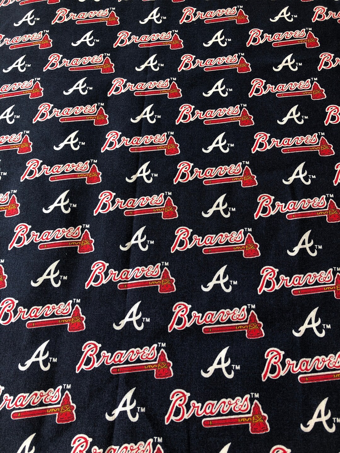 Atlanta Braves Baseball Cotton Fabric - Etsy
