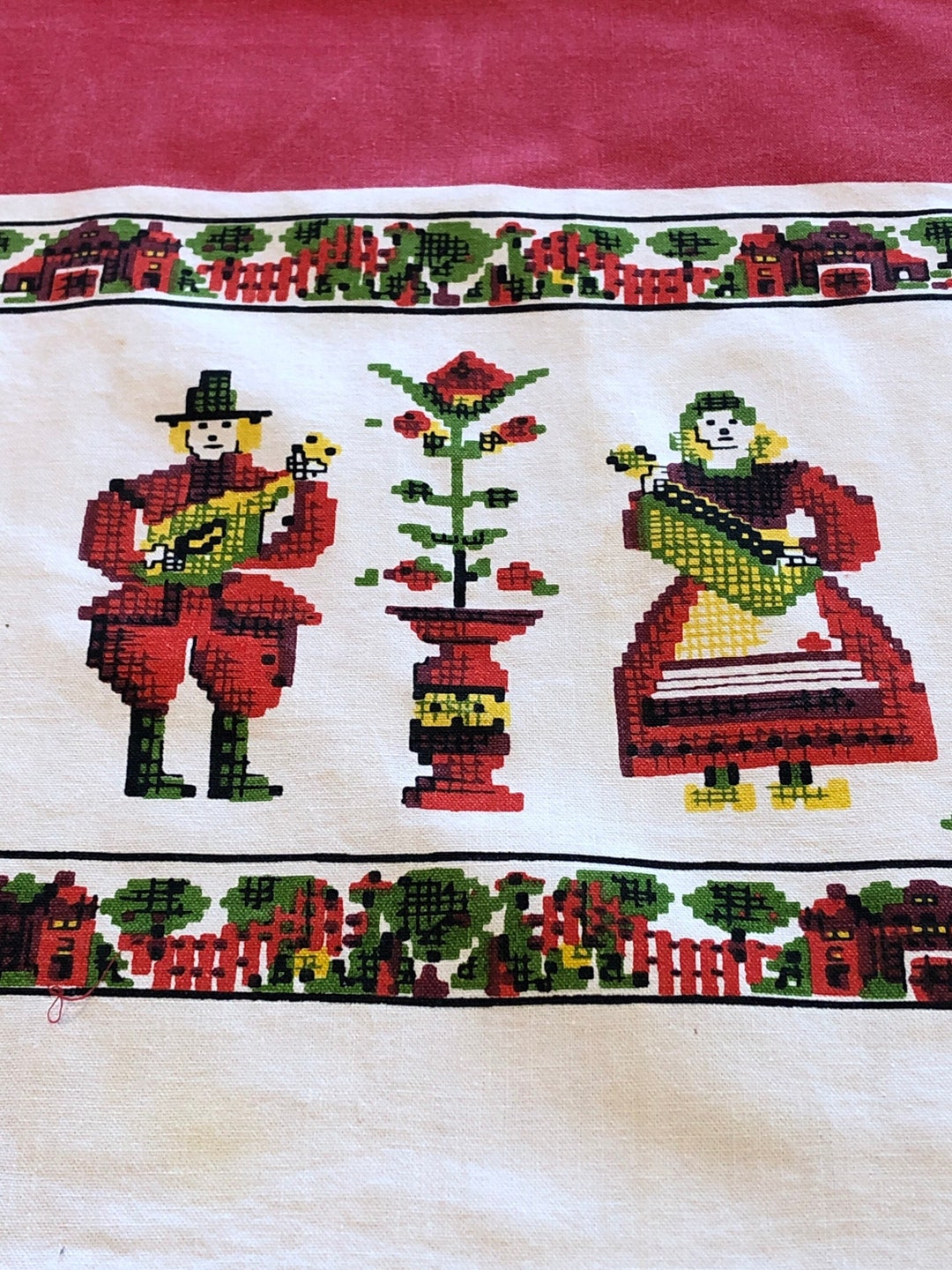 Pennsylvania Dutch Motif Cotton Tablecloth - Etsy