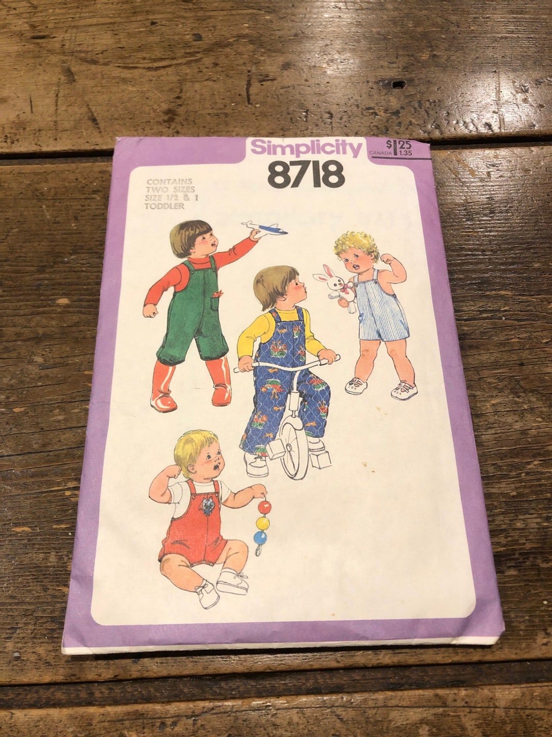 Simplicity Toddlers Overalls Pattern #8718 - Etsy