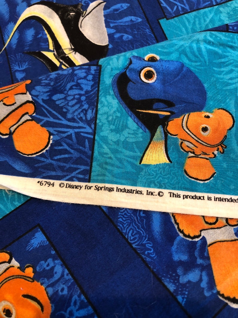 Walt Disney's Finding Nemo Cotton Fabric - Etsy