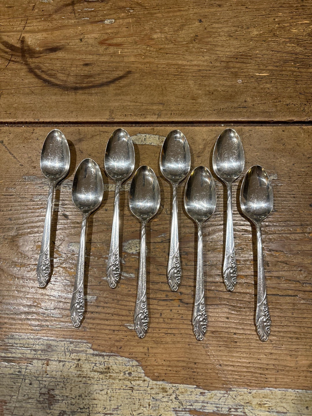 8 Evening Star Silver Plate Teaspoons - Etsy