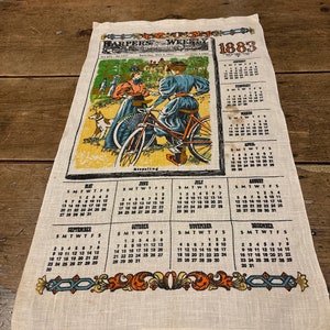 1883 Harpers Weekly Linen Calendar Tea Towel - Etsy