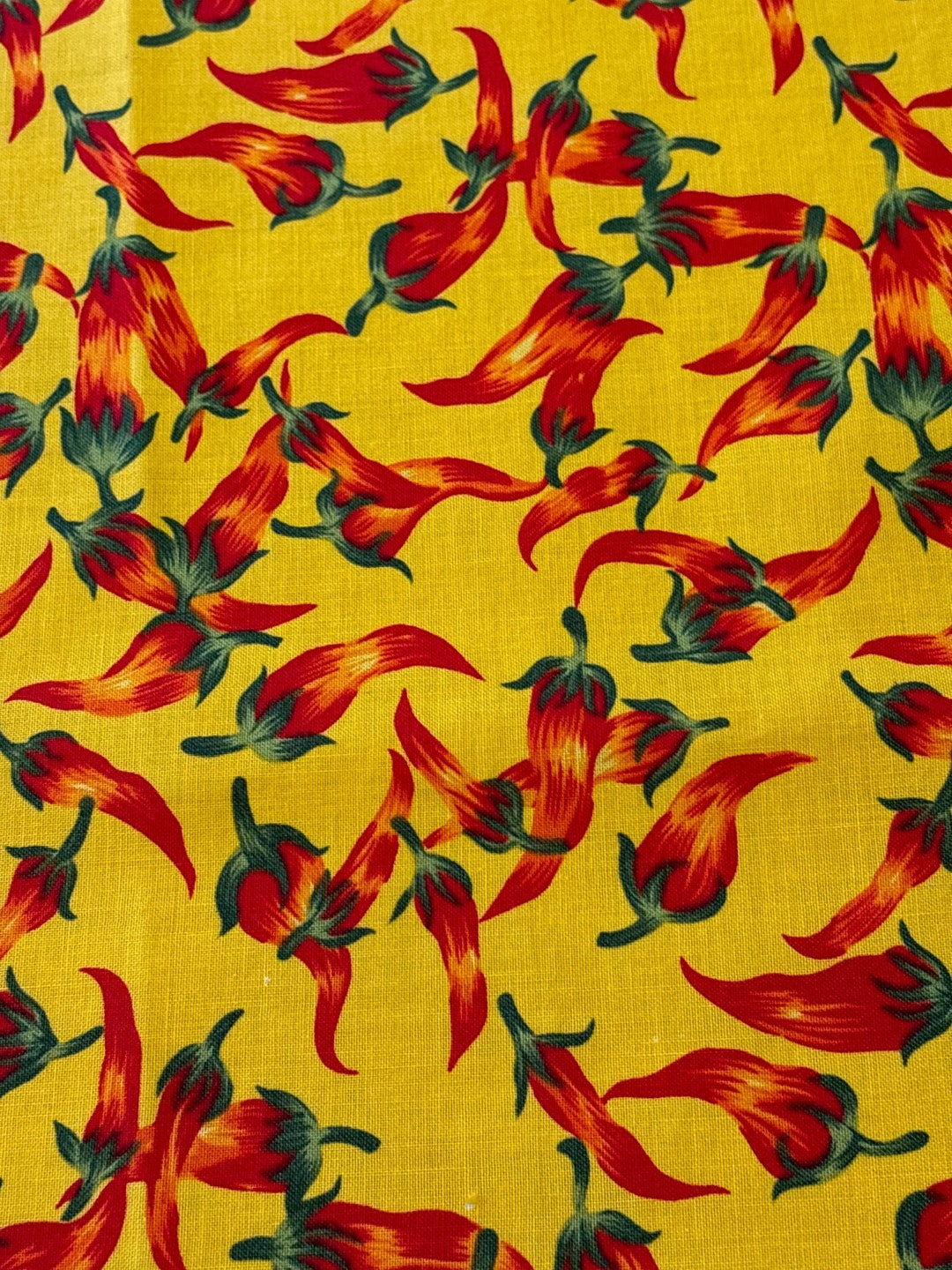 Red Chili Pepper Cotton Fabric - Etsy
