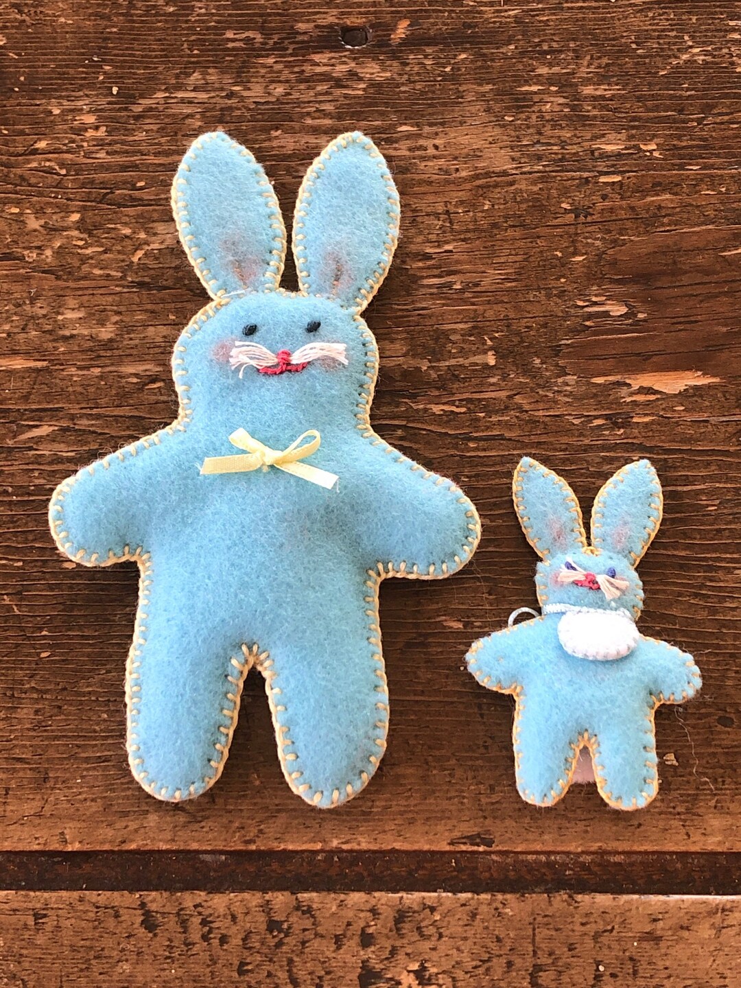 2 Hand Crafted Felt Easter Bunny's - Etsy
