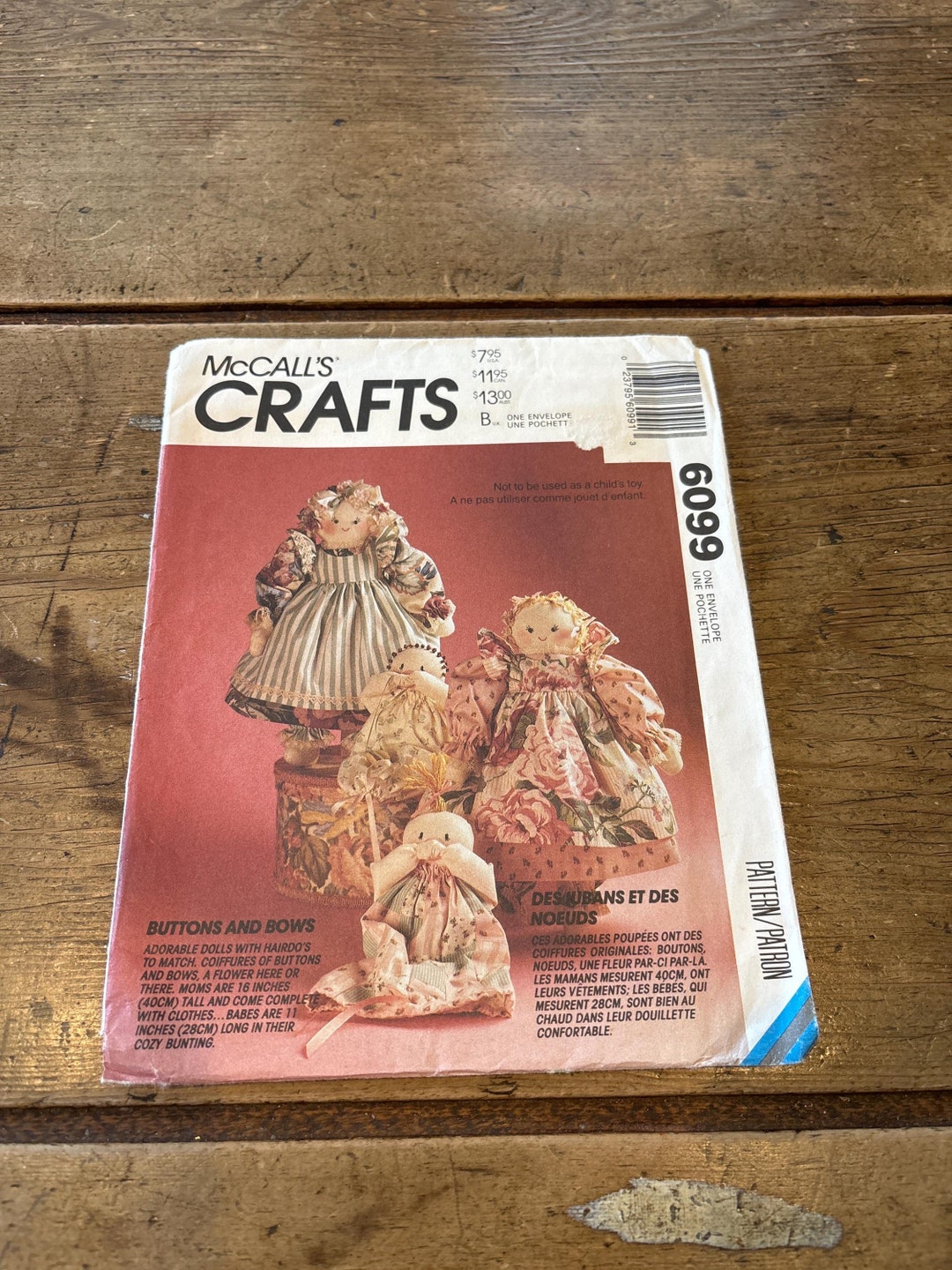 Mccall's Crafts Pattern 6099 Country Novelty Dolls and Babies - Etsy