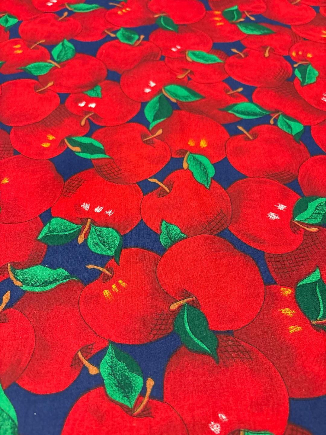Springs Industries Red Apple Themed Cotton Fabric - Etsy