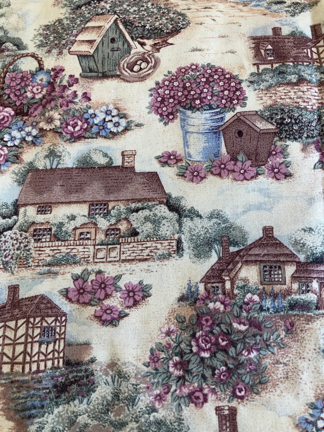 Springs Industries English Cottage Themed Cotton Fabric - Etsy