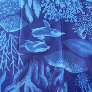 Springs Industries Blue Under the Sea Print Cotton Fabric - Etsy