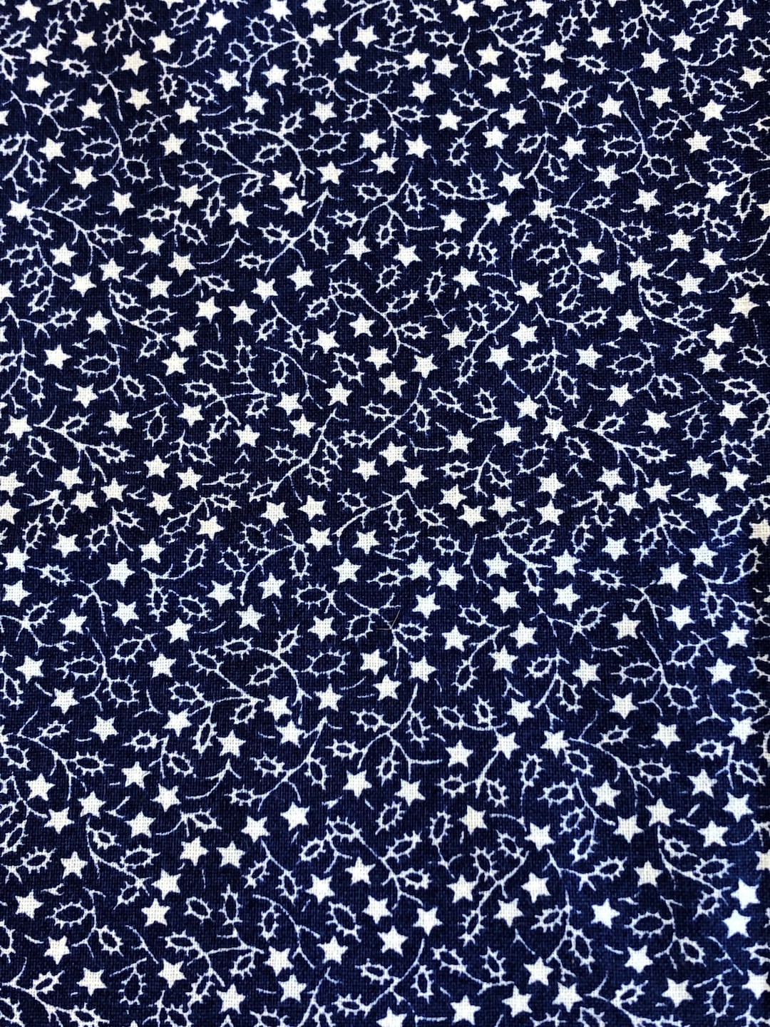 Blue and White Star Themed Cotton Fabric - Etsy
