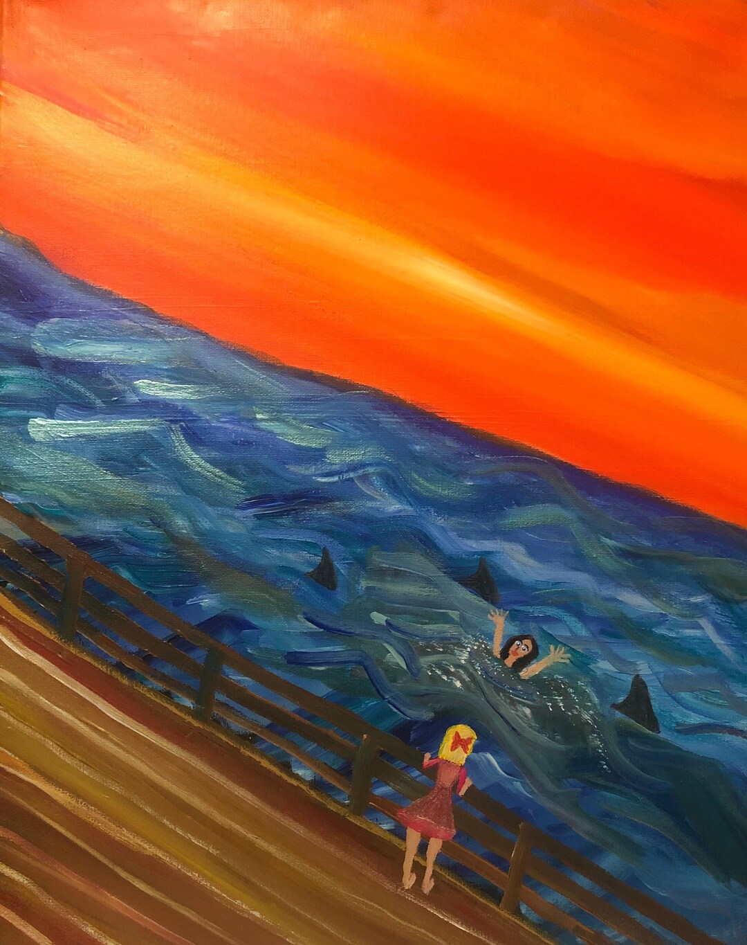 Overboard - Original Acrylic Painting - Etsy