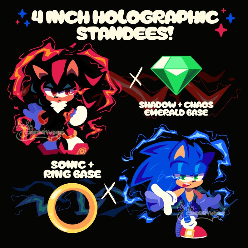Sonic & Shadow HOLO STANDEES [PREORDERS] - Etsy