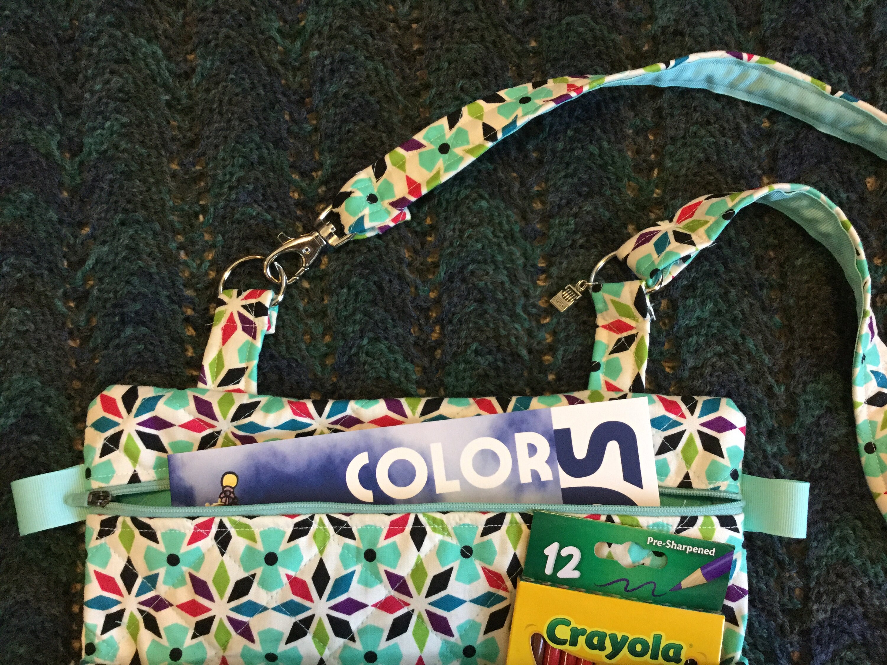Coloring Book Shoulder Bag Aqua - Etsy UK