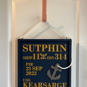 Personalized Wood US Navy PIR Door Sign - Etsy