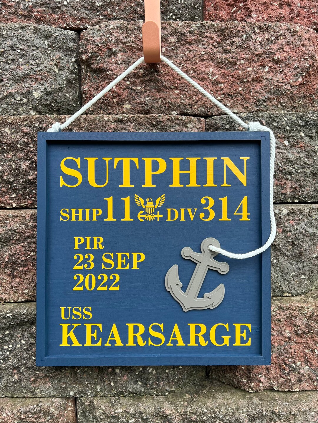 Personalized Wood US Navy PIR Door Sign - Etsy