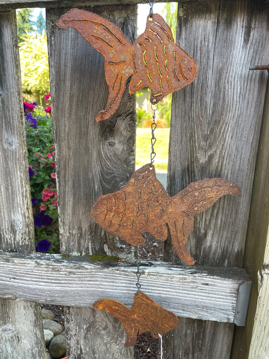 Rusted Metal Goldfish Mobile - Etsy