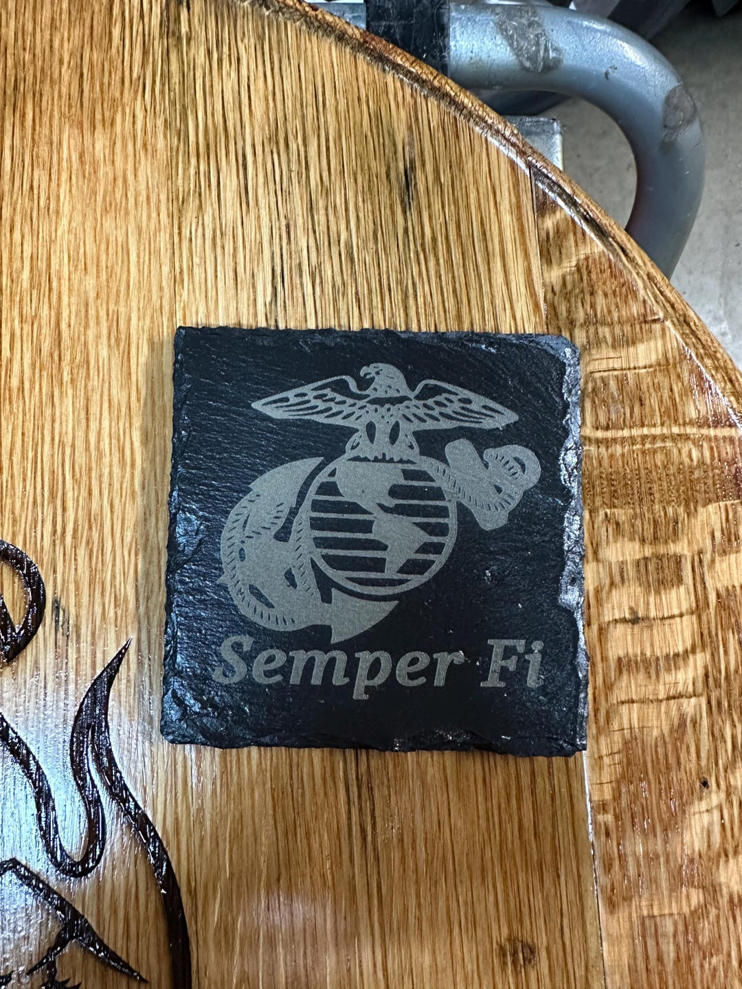 USMC Slate Coaster With Eagle, Globe and Anchor, Set of 4 - Etsy