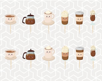 Coffee Cupcake Toppers - Etsy