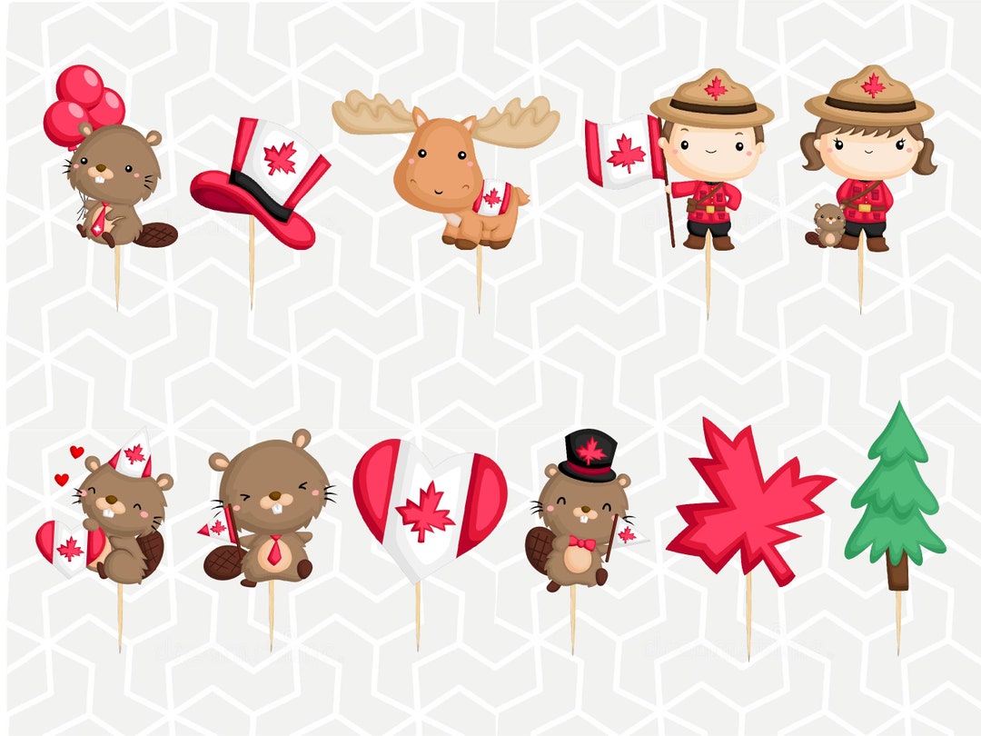 Canada Day Cupcake Toppers or Stickers - Etsy
