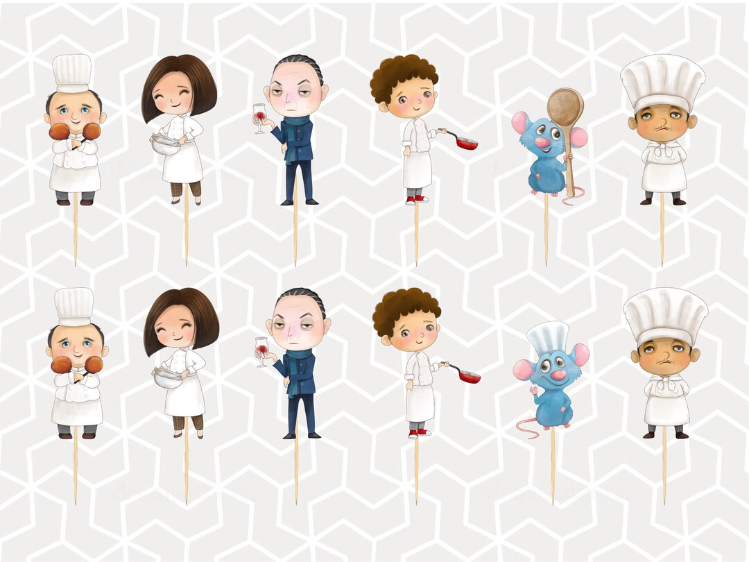 Rat Chef Cupcake Toppers or Stickers - Etsy