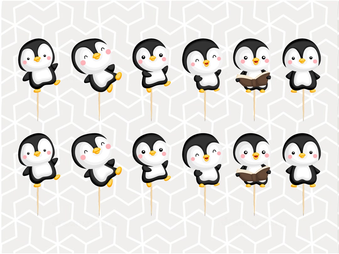 Penguins Cupcake Toppers or Stickers - Etsy