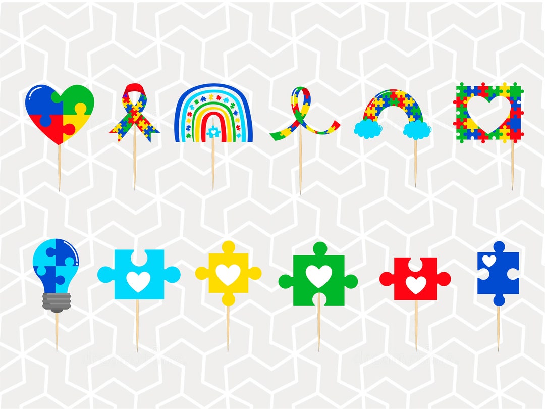 Autism Awareness Cupcake Toppers or Stickers - Etsy