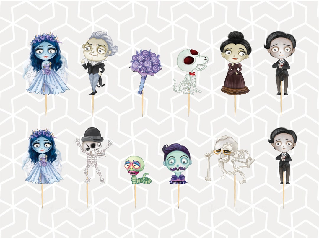 Undead Wedding Cupcake Toppers or Stickers - Etsy