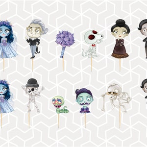 Undead Wedding Cupcake Toppers or Stickers - Etsy