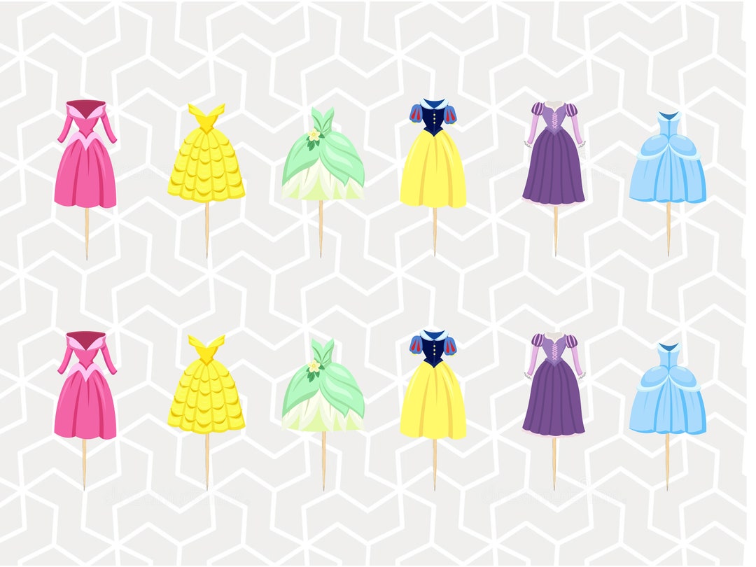 Princess Dress up Cupcake Toppers or Stickers - Etsy