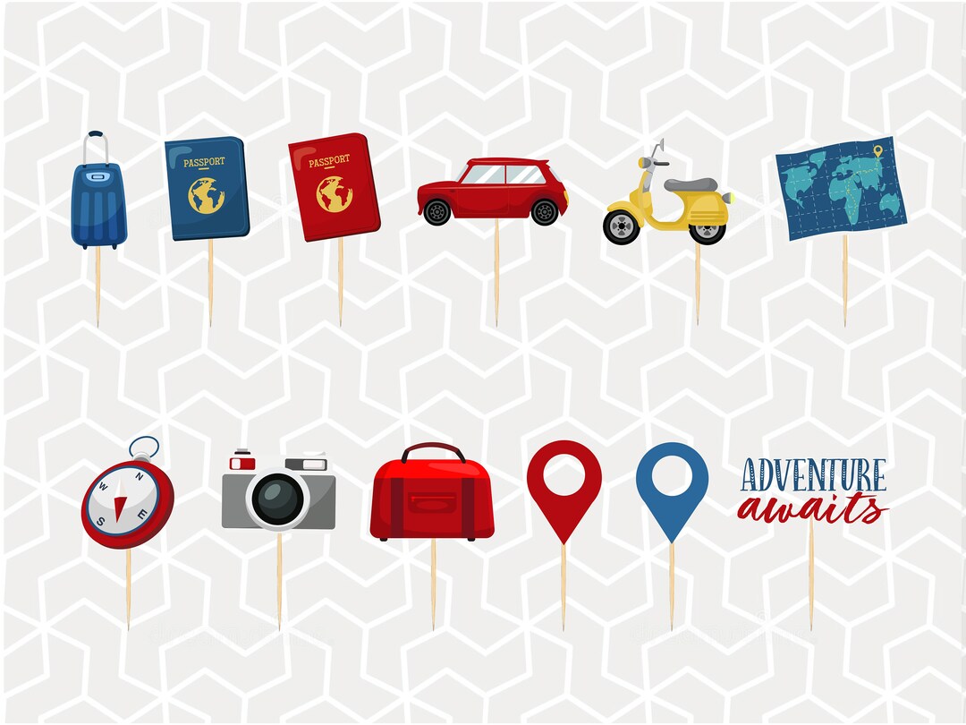 Road Trip Cupcake Toppers or Stickers - Etsy
