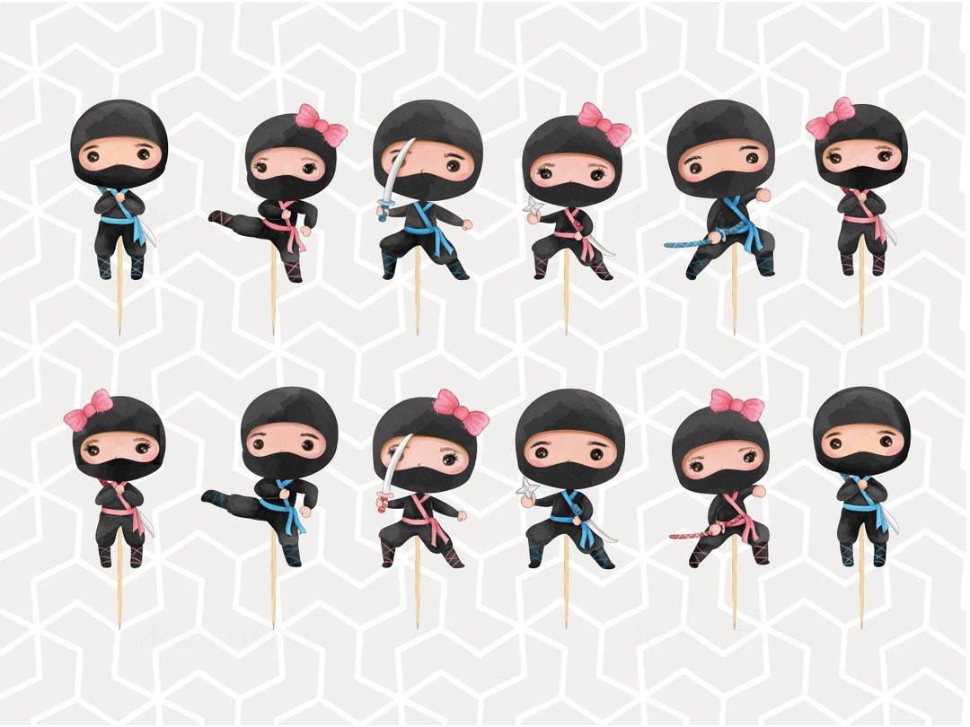 Ninjas Cupcake Toppers or Stickers - Etsy