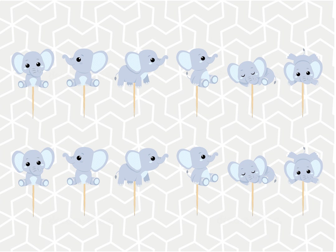 Elephant Boy Cupcake Toppers or Stickers - Etsy