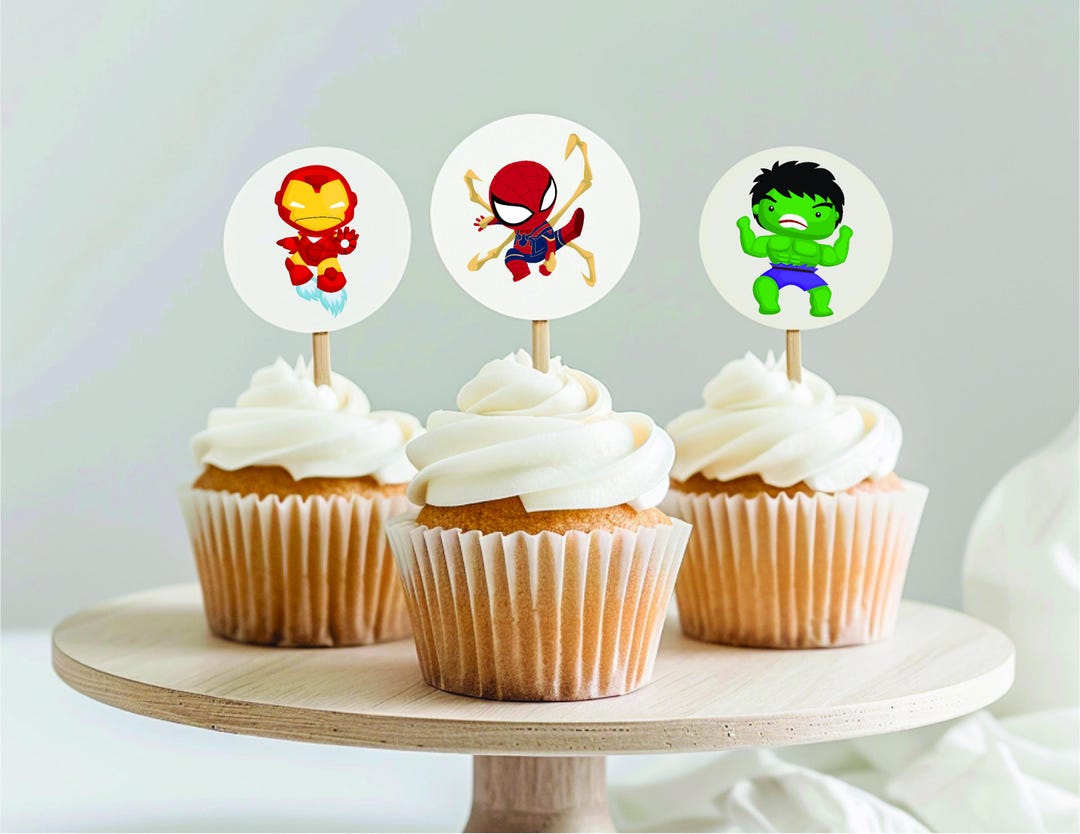 M Superhero Cupcake Toppers [print+build at Home] - Etsy