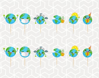 Earth Day Cupcake Toppers - Etsy