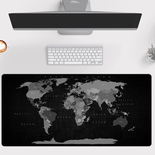 World Map Desk Mat Shabby Chic Mouse Pad Mouse Pads Large - Etsy