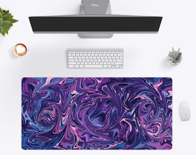 Geometric Desk Mat Purple Pink Blue Desk Pad Rainbow Large - Etsy