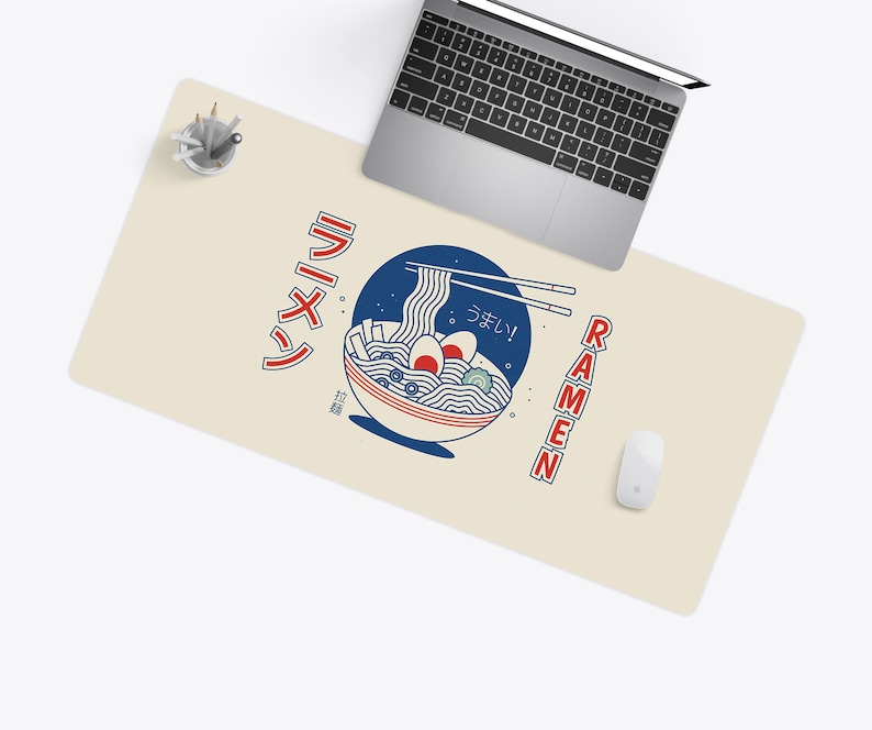 Japanese Ramen Desk Mat Kawaii Desk Pad Large Gaming Mouse - Etsy