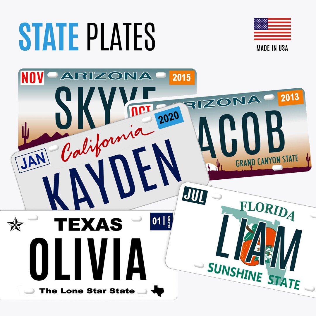 Custom State License Plates, Vanity License Plate | Aluminum Metal 3x ...