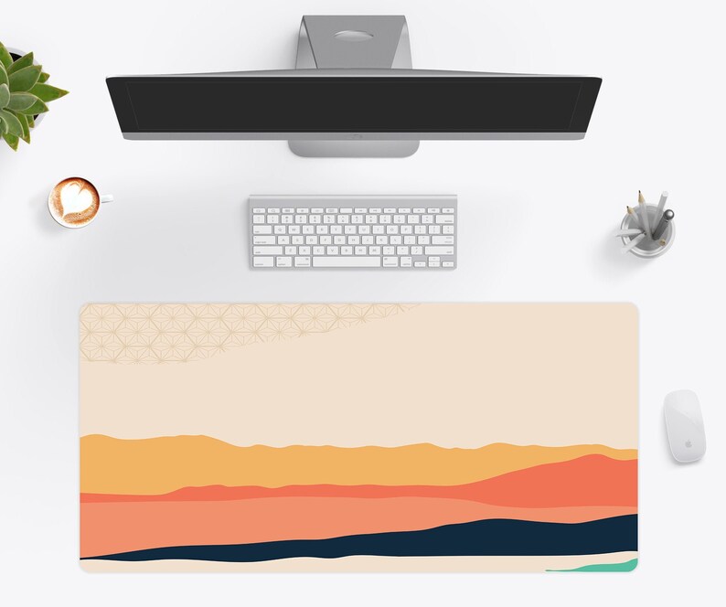 Abstract Desk Mat Modern Desk Pad Large Gaming Mouse Pad - Etsy