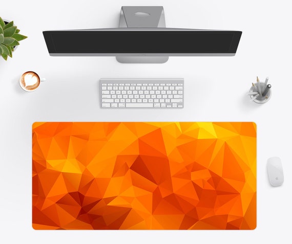 Orange Geometric Desk Mat Orange Desk Pad Large Gaming Mouse - Etsy
