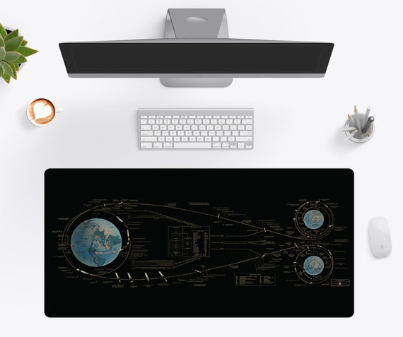 Apollo 1967 NASA Desk Mat Large Gaming Mouse Pad Black Desk - Etsy