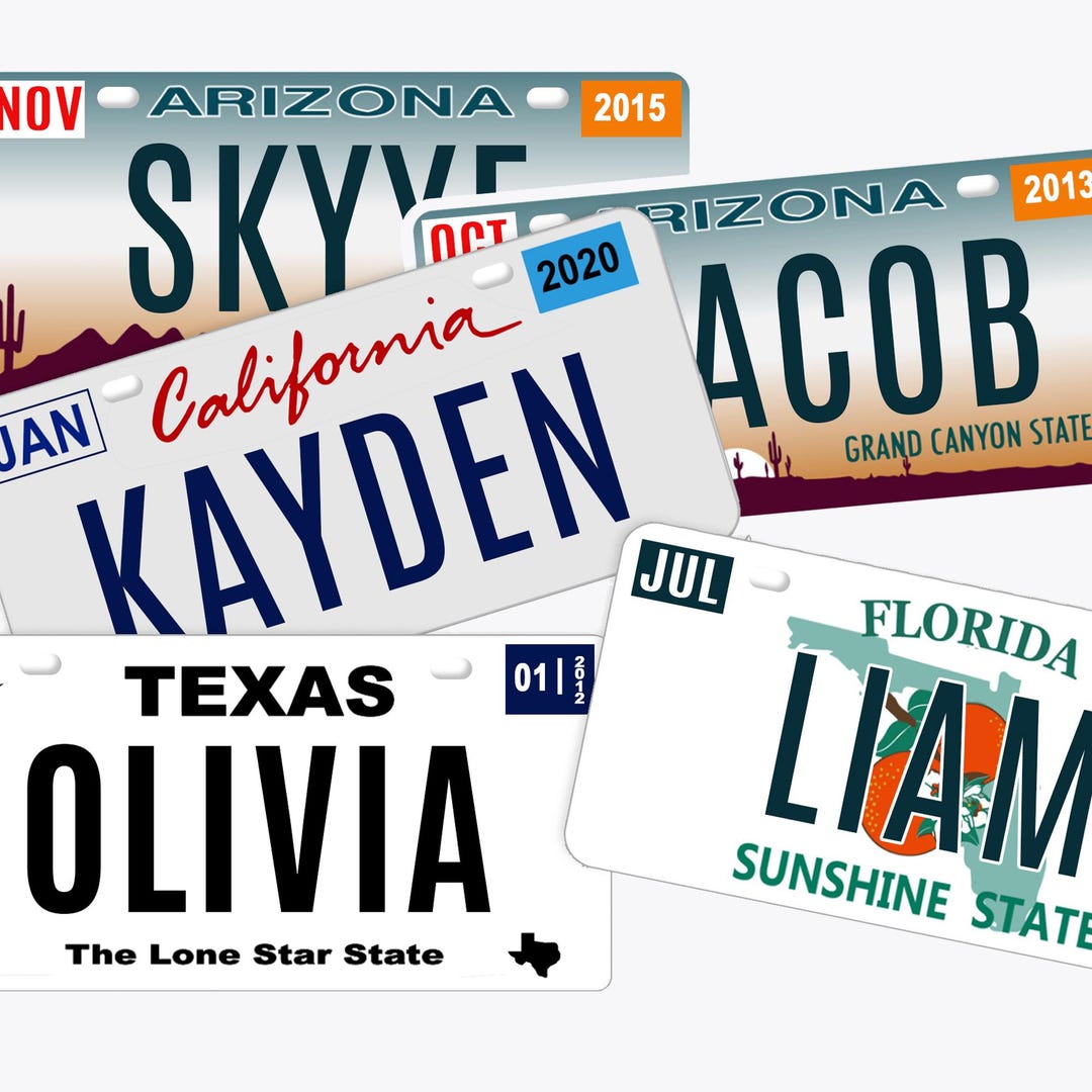 Custom State License Plates | Personalized Front Car Tag | 3x6, 4x7 ...