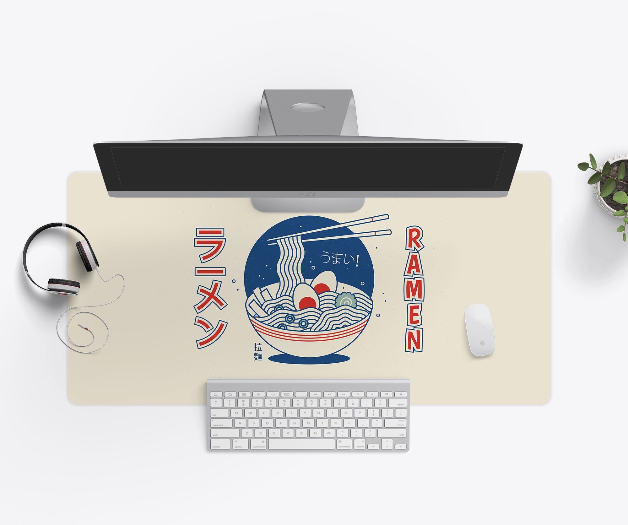Japanese Ramen Desk Mat Kawaii Desk Pad Large Gaming Mouse - Etsy