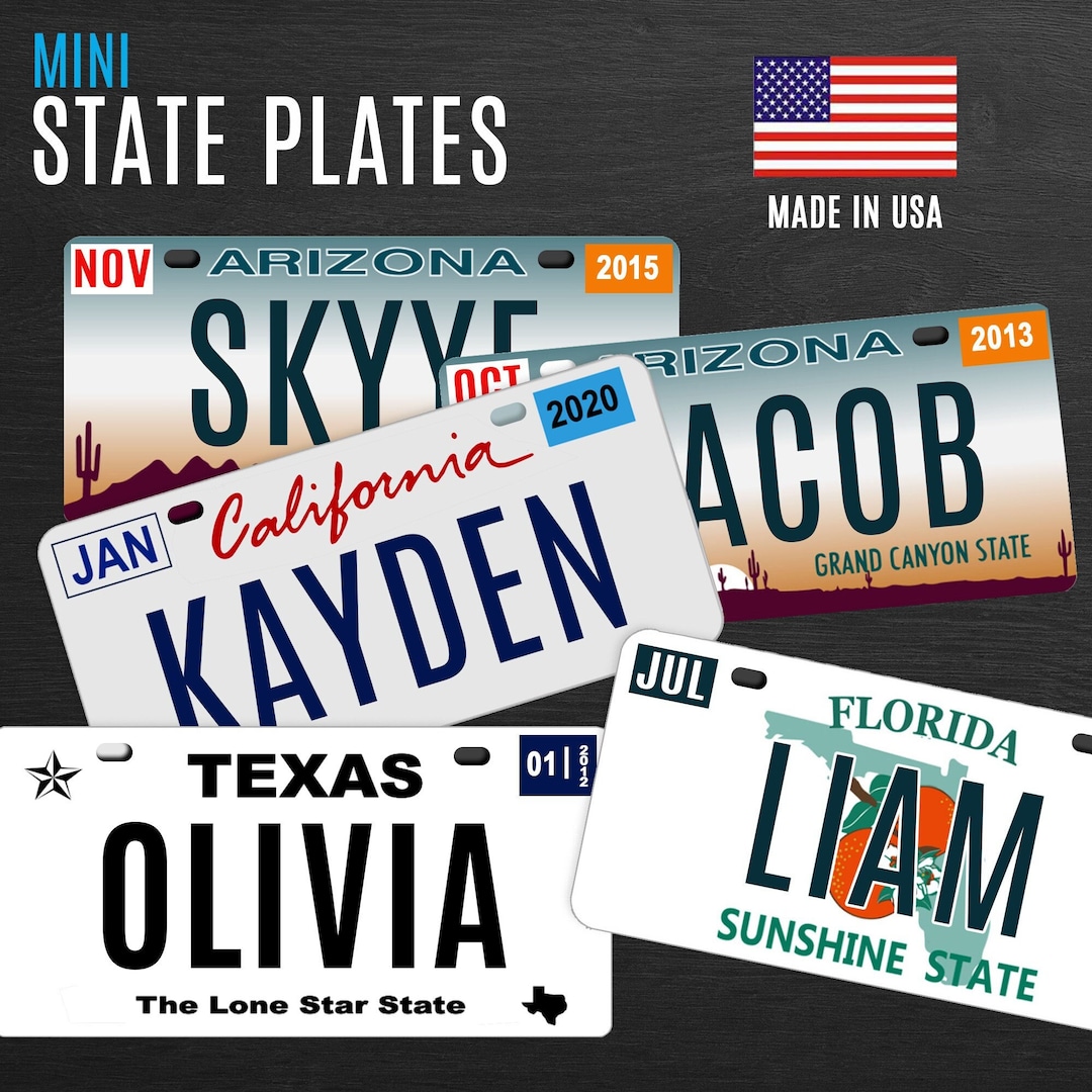 Mini State License Plates | Custom Bicycle License Plate | Personalized ...