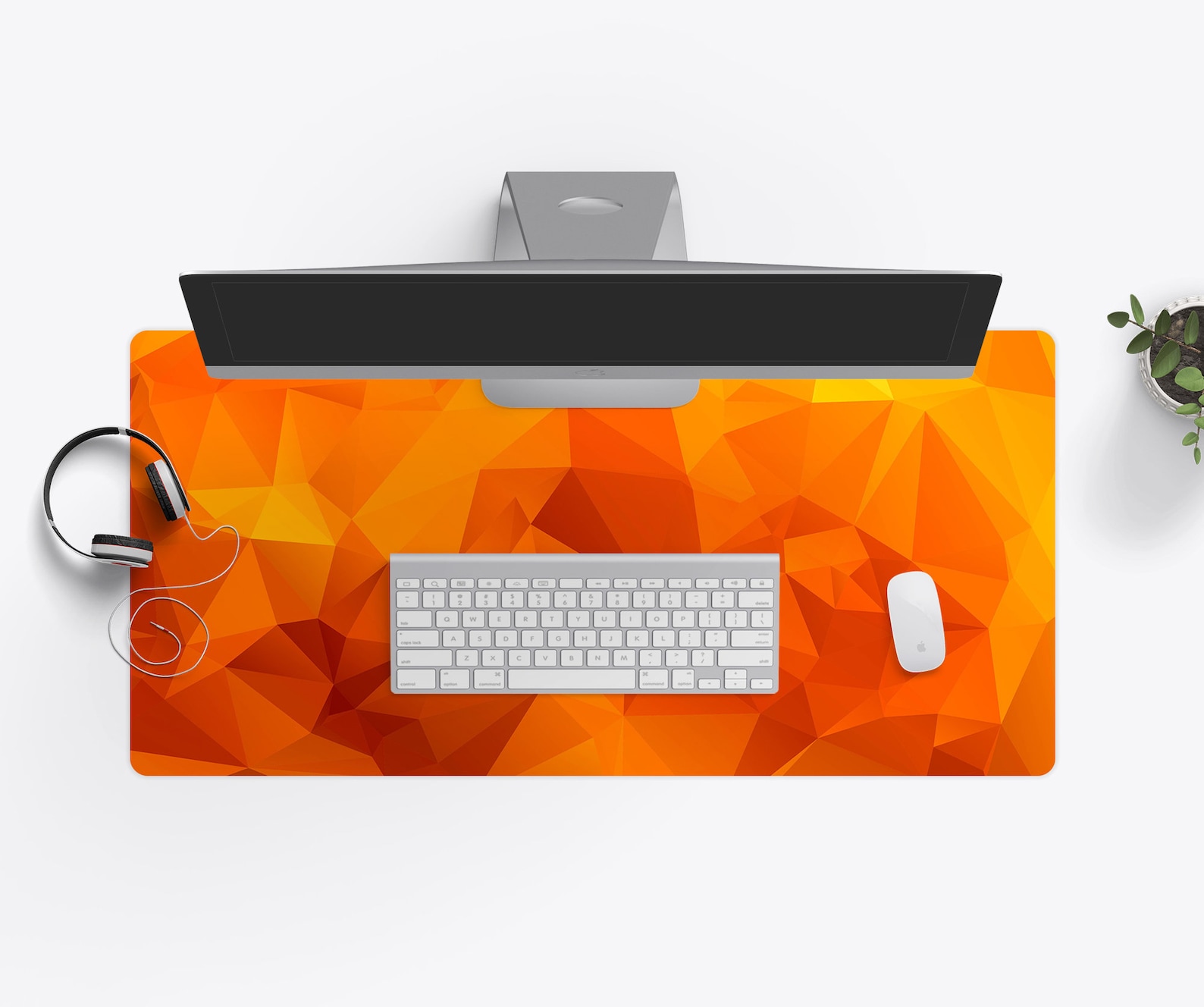 Orange Geometric Desk Mat Orange Desk Pad Large Gaming Mouse - Etsy