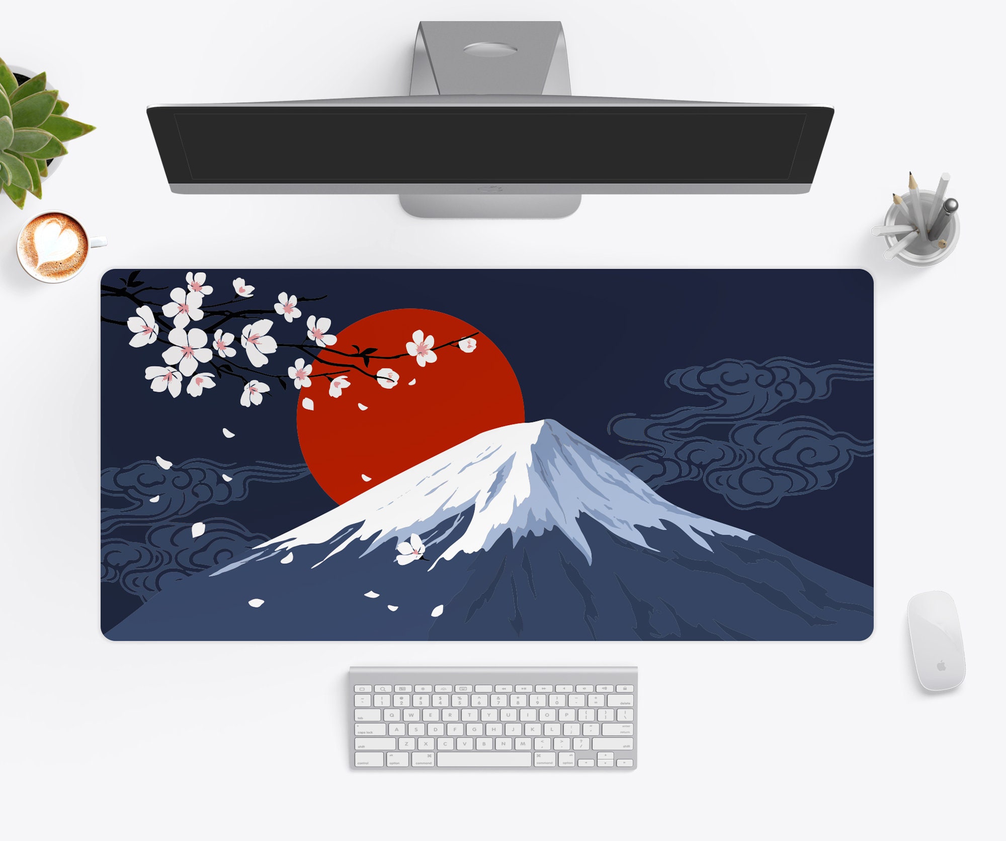 Mt Fuji Desk Mat Japanese Desk Pad Large Gaming Mousepad | Etsy