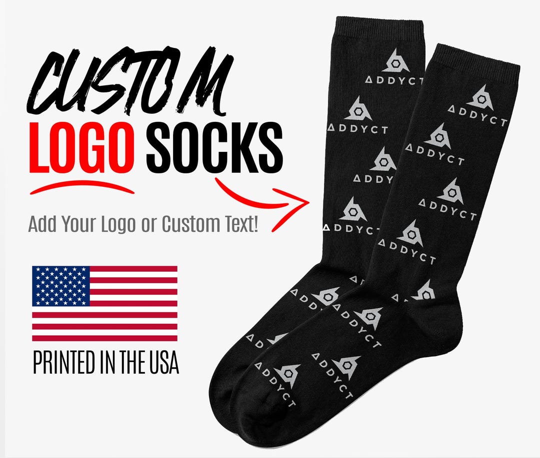 Custom Logo Crew Socks, Personalized Business Gift | Company Branded ...
