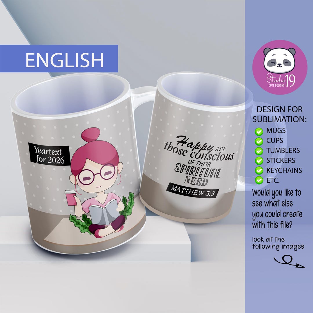JW Year Text 2026 Matthew 5:3 Mug Design for Sisters| Printable ...