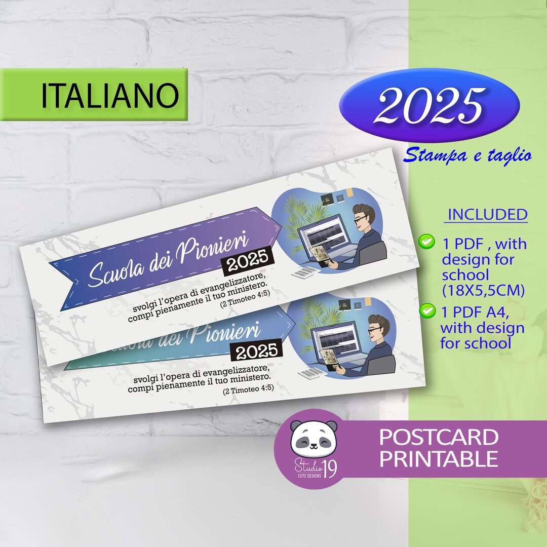 Jw Pioneer School in Italian 2025 | Bookmarks for Gifts | Gifts for ...
