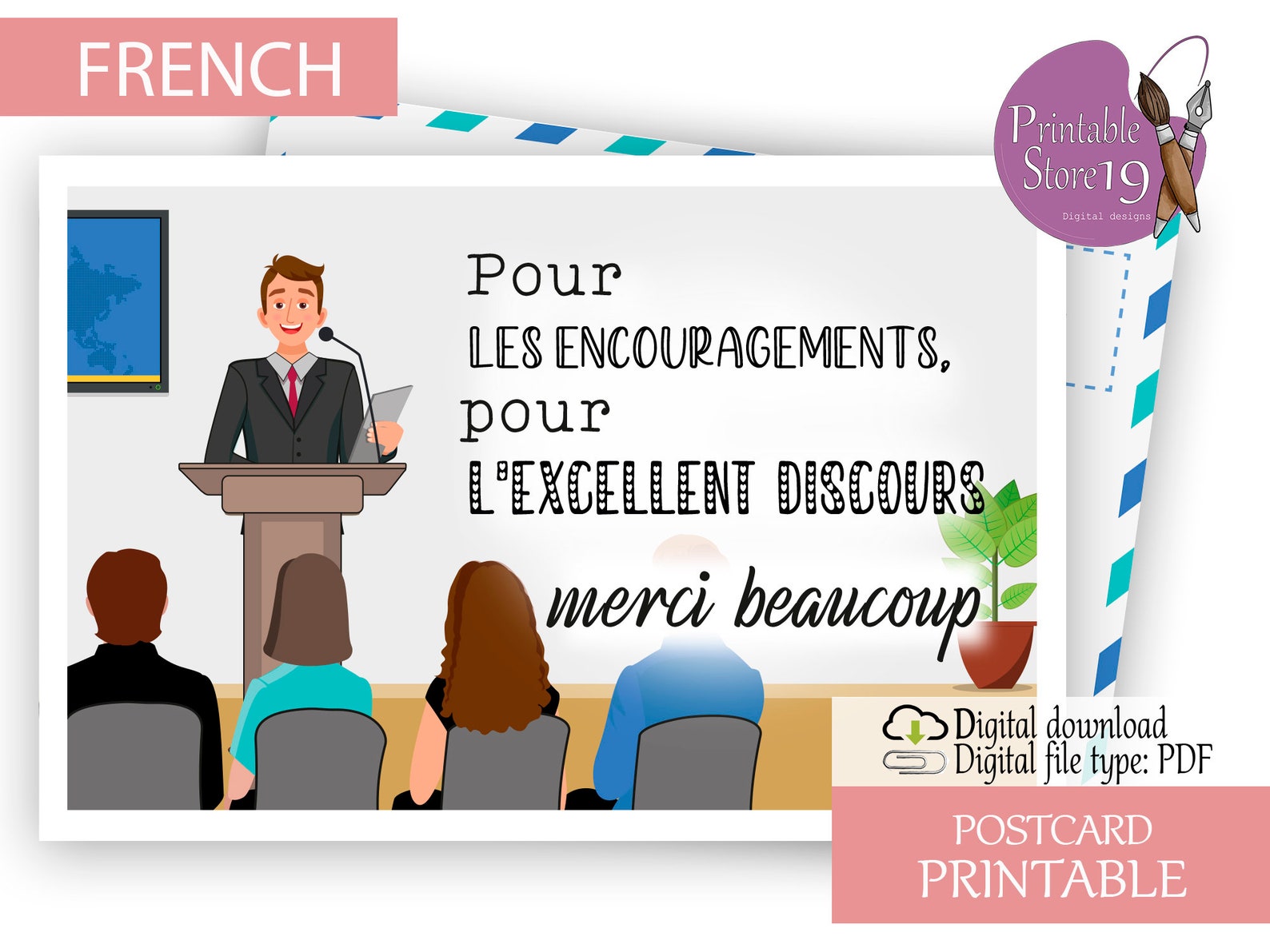 JW Digital and Printable Postcard for Speakers: "thanks ...