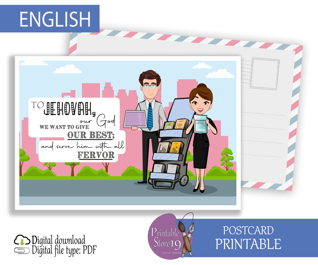 Jw Postcard Printable in English " to Jehovah We Want to Give Our Best ...
